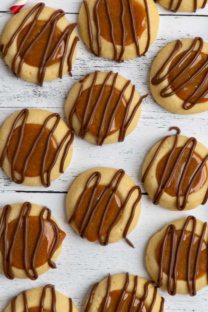 Easy Twix Thumbprint Cookies - The Cooking Duo
