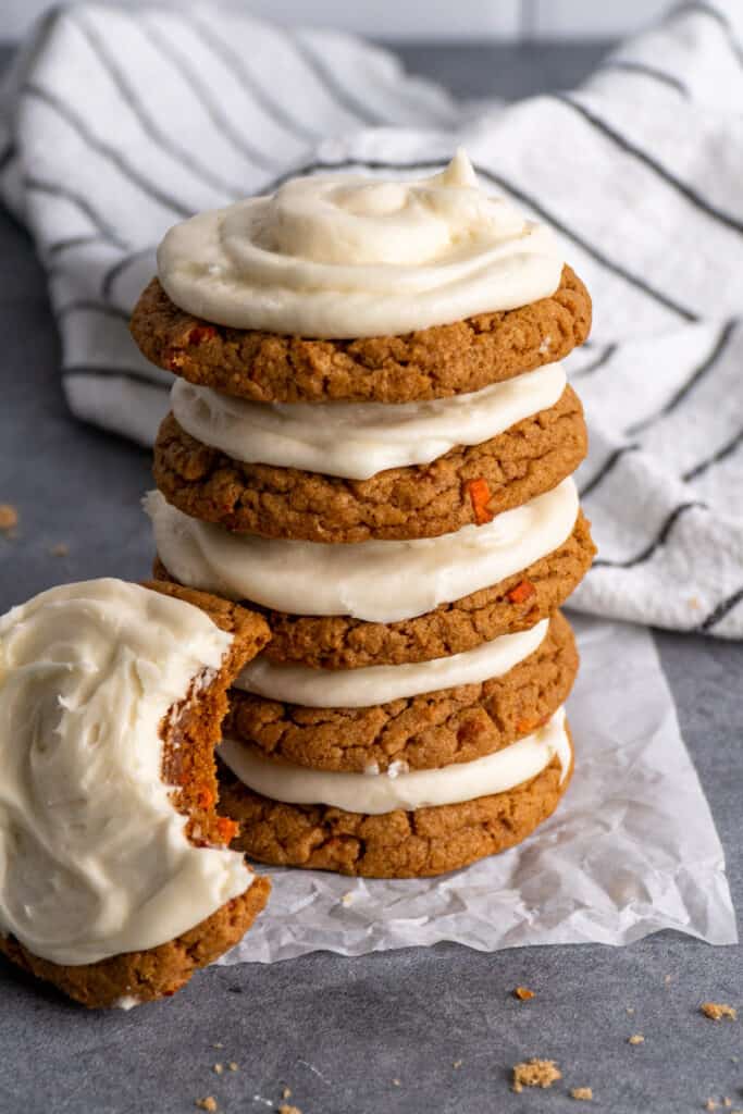 Carrot Cake Mix Cookies with Cream Cheese Frosting - The Cooking Duo