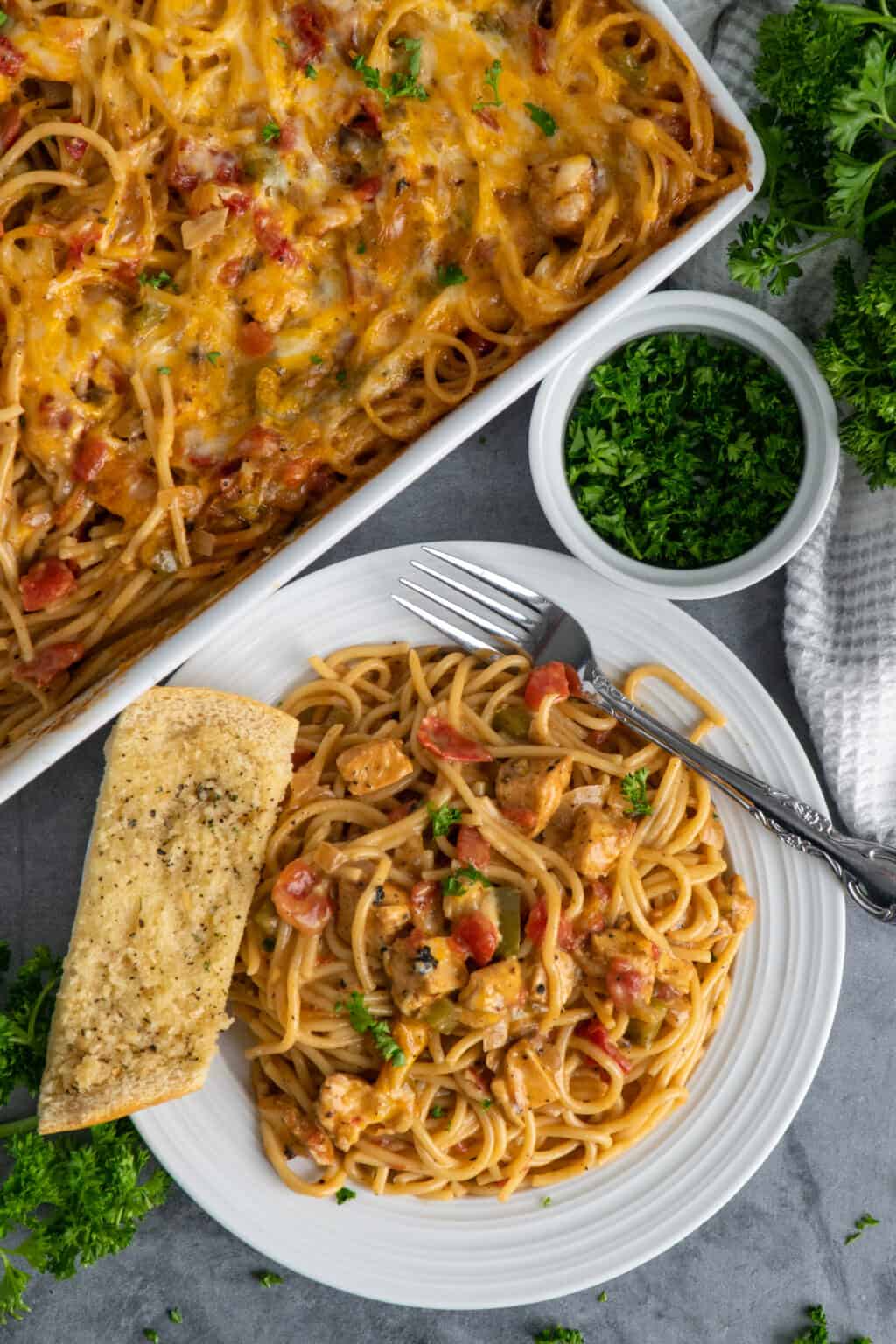 Chicken Spaghetti with Rotel - The Cooking Duo
