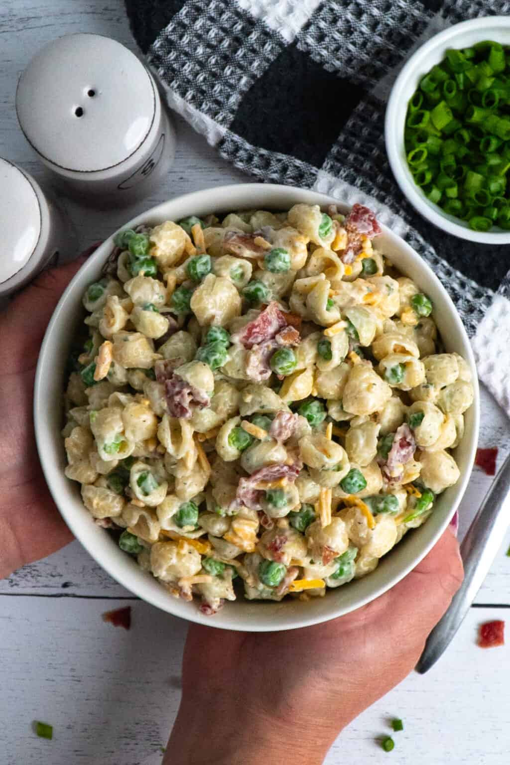 Creamy Pea Pasta Salad - The Cooking Duo