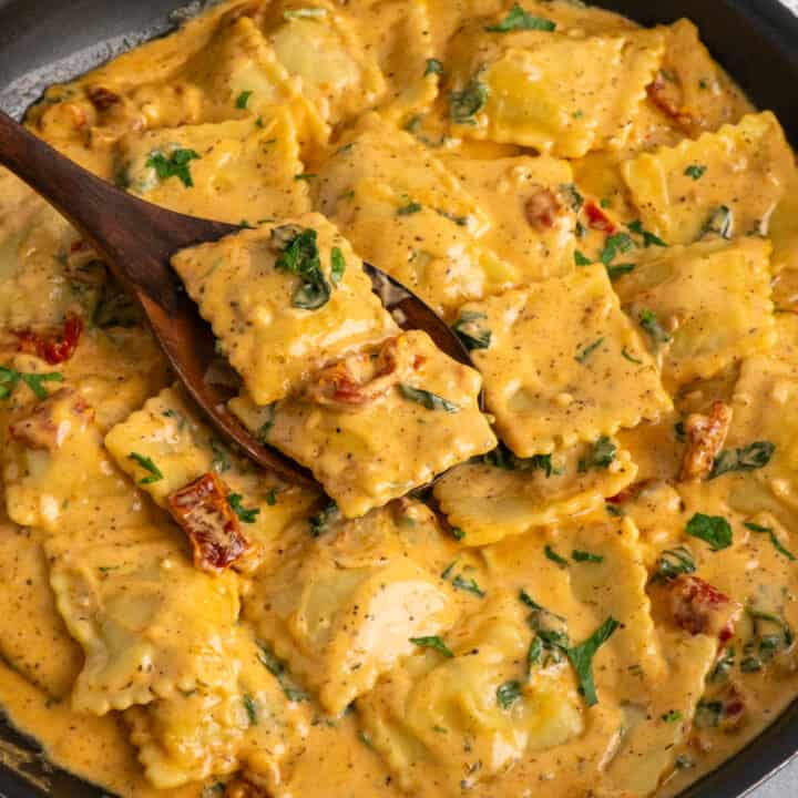 Creamy Tuscan Ravioli - The Cooking Duo