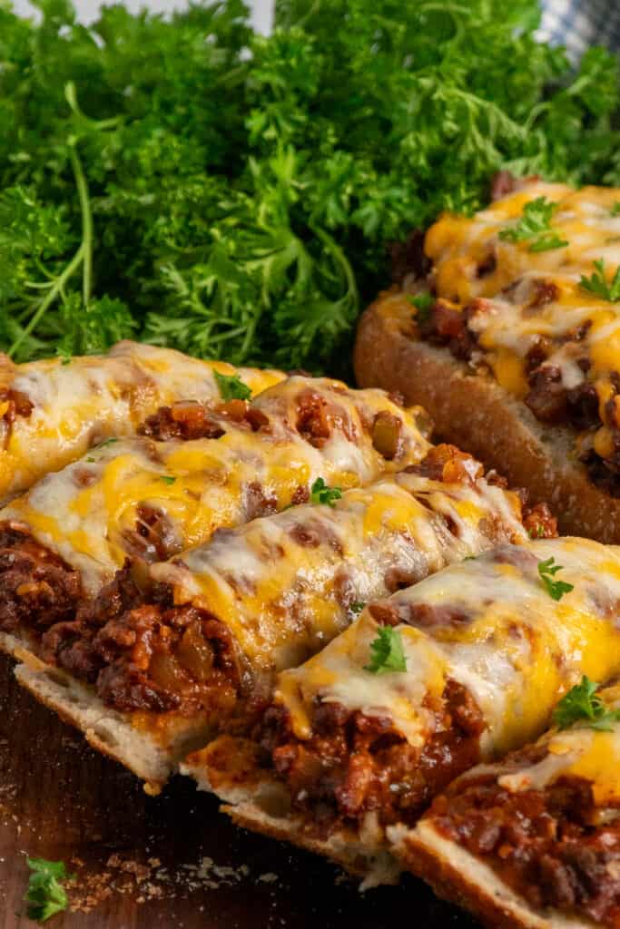 Sloppy Joe Garlic Bread - The Cooking Duo