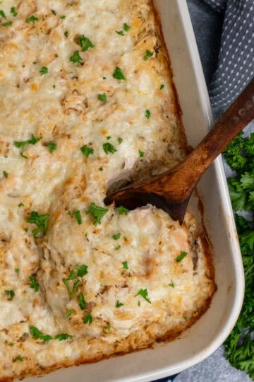 Cheesy Chicken and Rice Casserole - The Cooking Duo