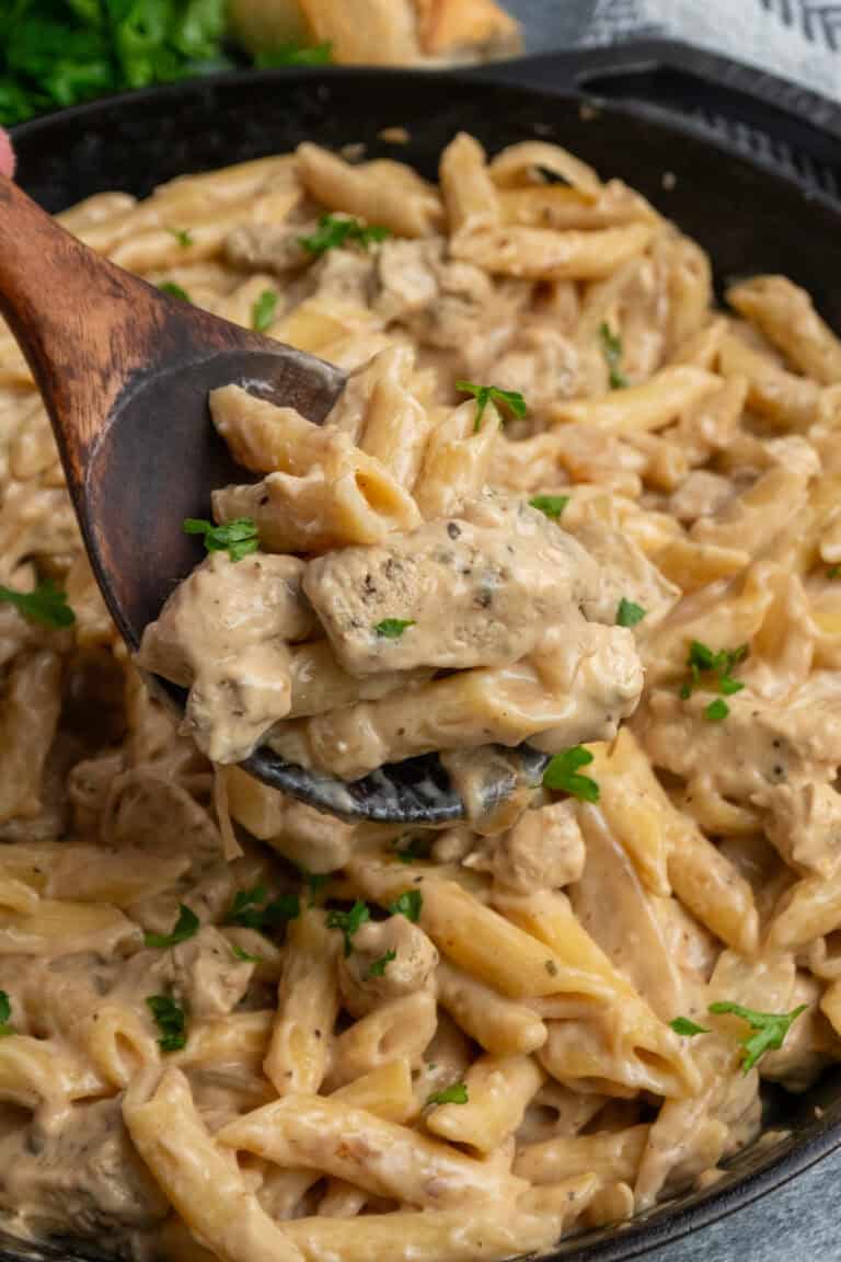 French Onion Chicken Pasta - The Cooking Duo