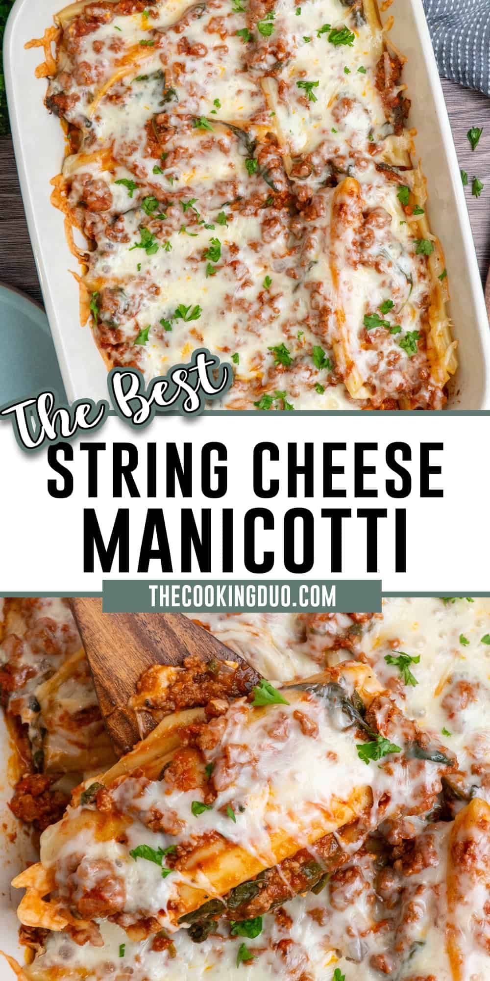 String Cheese Manicotti - The Cooking Duo