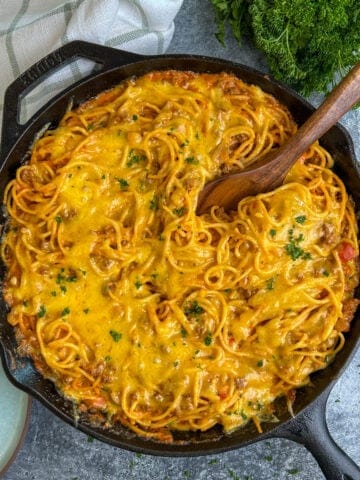 Cheesy Baked Spaghetti - The Cooking Duo